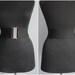 Wide Black Elastic Strap Cinch Belt, Metallic Silver Clasp, Figure ...