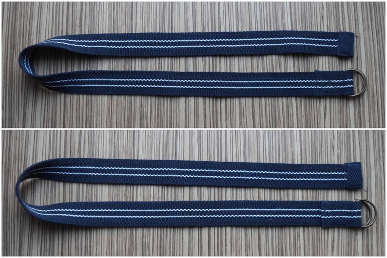 Nautical Woven Webbing Preppy Belt, Navy Blue With White Stripes ...