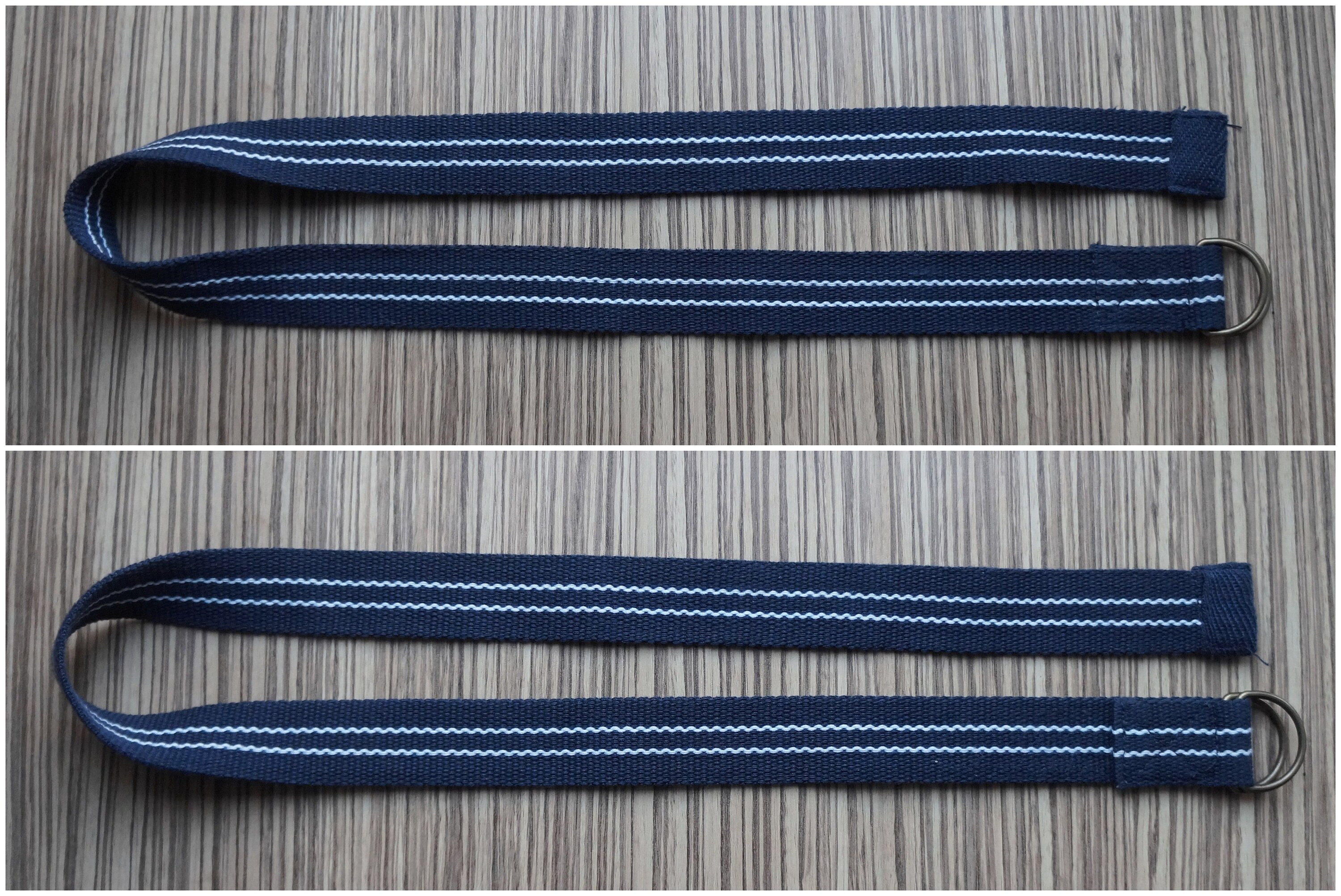 Nautical Woven Webbing Preppy Belt, Navy Blue With White Stripes ...