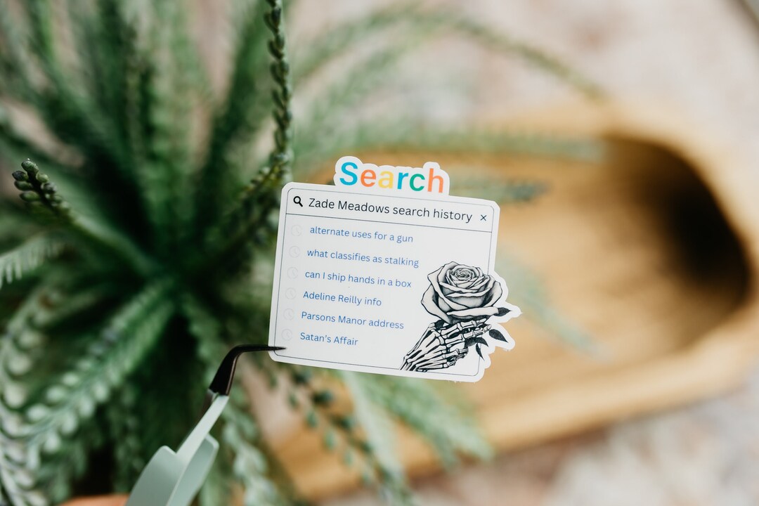 Zade Meadows Search History Sticker | Kindle Sticker | Gifts for Her ...