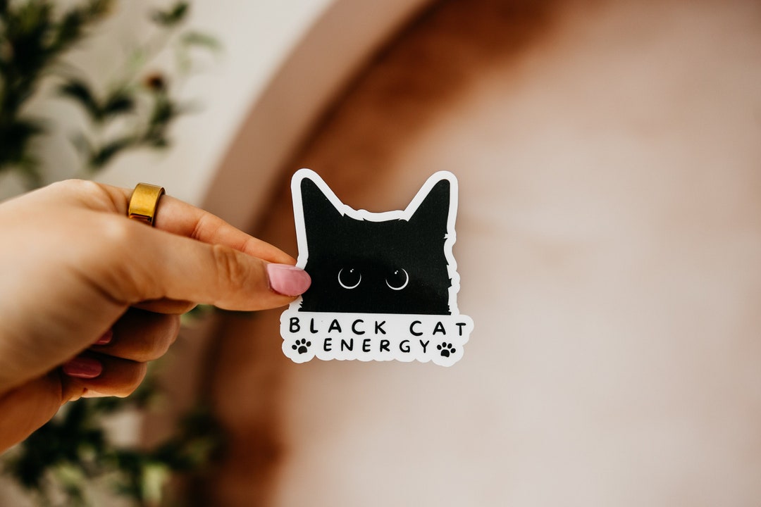 Black Cat Energy Vinyl Sticker | Girly Things | Gifts for Her | Vinyl ...