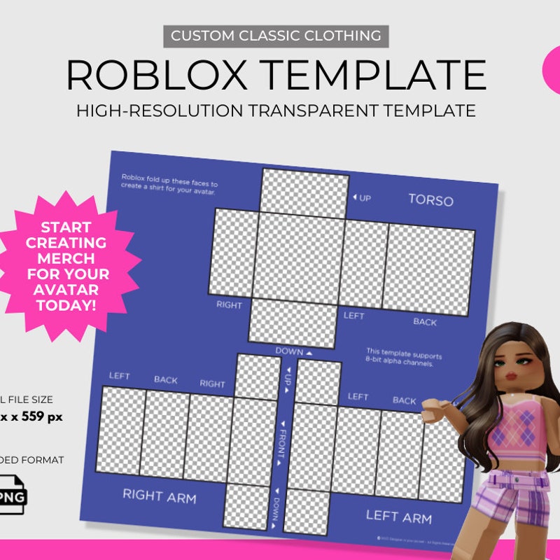Transparent Roblox Template - Etsy