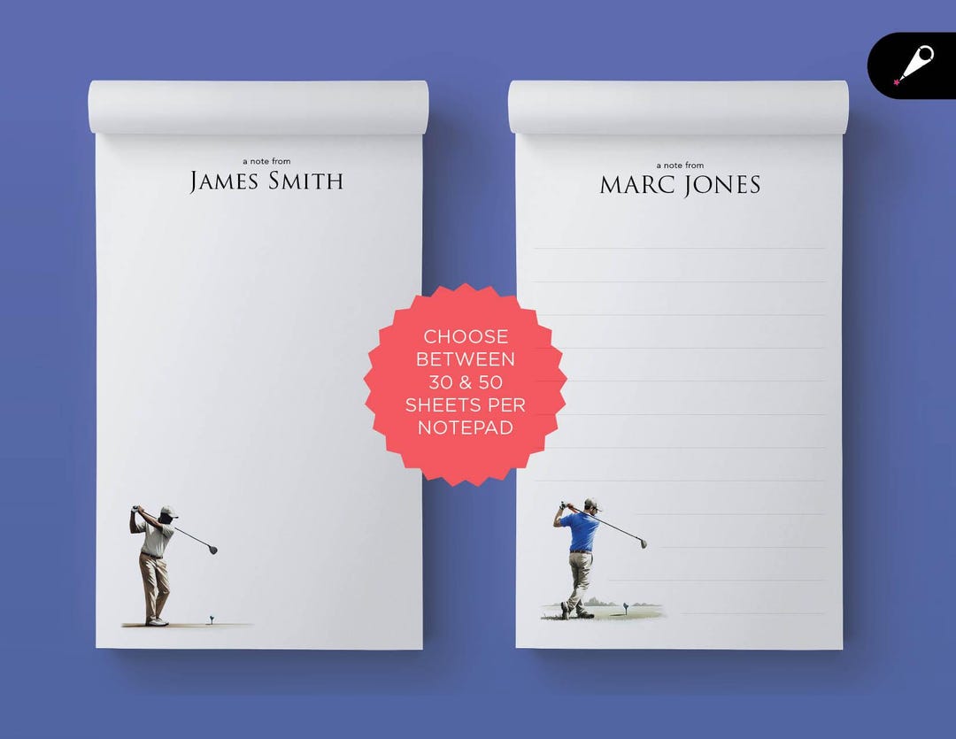 Personalized Golf Themed Initial Notepad | Gift for Him | Custom ...