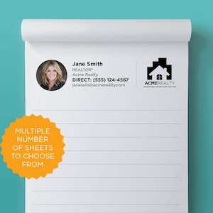 Qty 15, 30, or 50 - Low Minimum BULK Notepads - Custom Real Estate ...