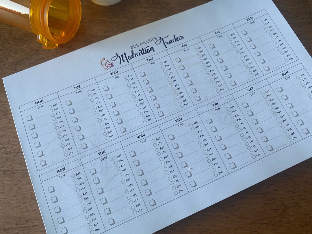 Daily Medication Tracker | Track Your Pill Intake | Personalized 8.5 X ...