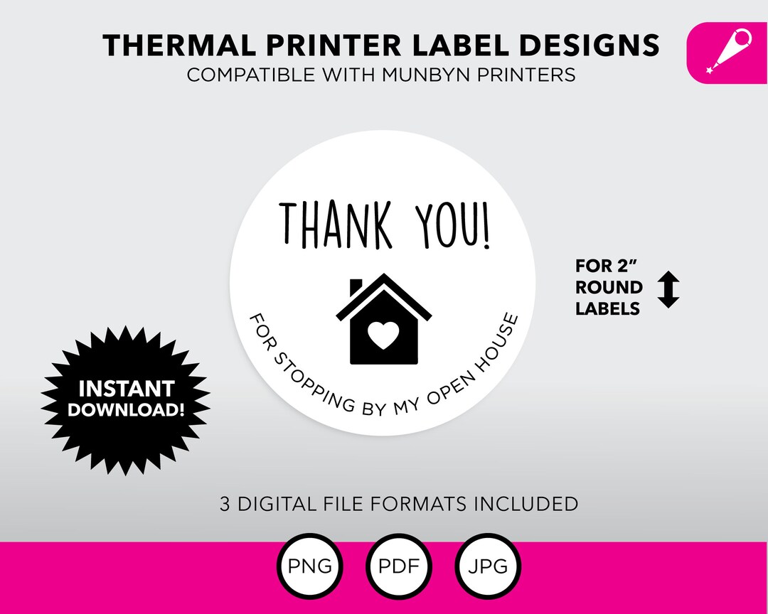 Direct Thermal Label Design for Real Estate Open House | for 2" Round ...