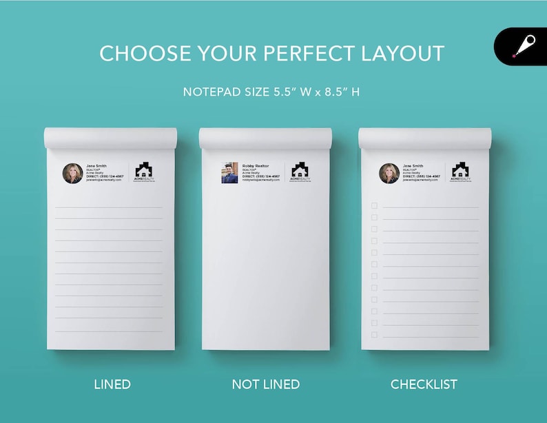 Qty 15, 30, or 50 - Low Minimum BULK Notepads - Custom Real Estate ...
