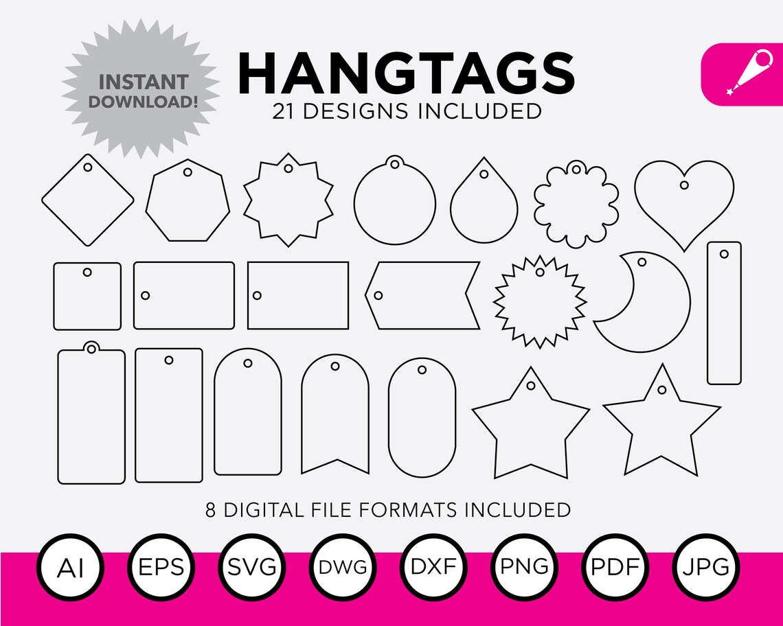 21 Product & Clothing Hang Tags SVG Files Bundle Layered - Etsy