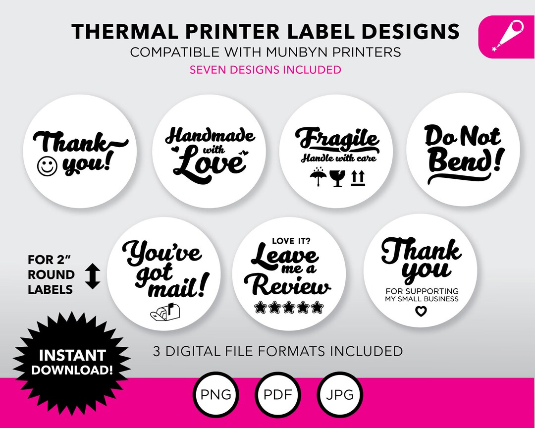 Direct Thermal Printer Label Design Bundle | Instant Download | 7 ...