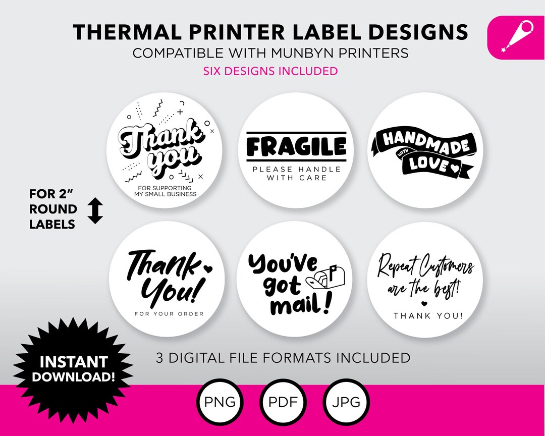 Direct Thermal Printer Label Design Bundle | Instant Download | 6 ...