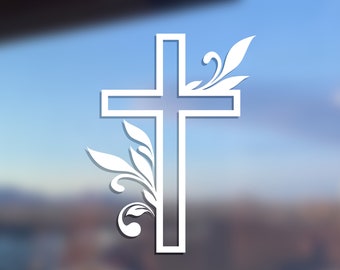 Cross Vinyl Decal - Etsy