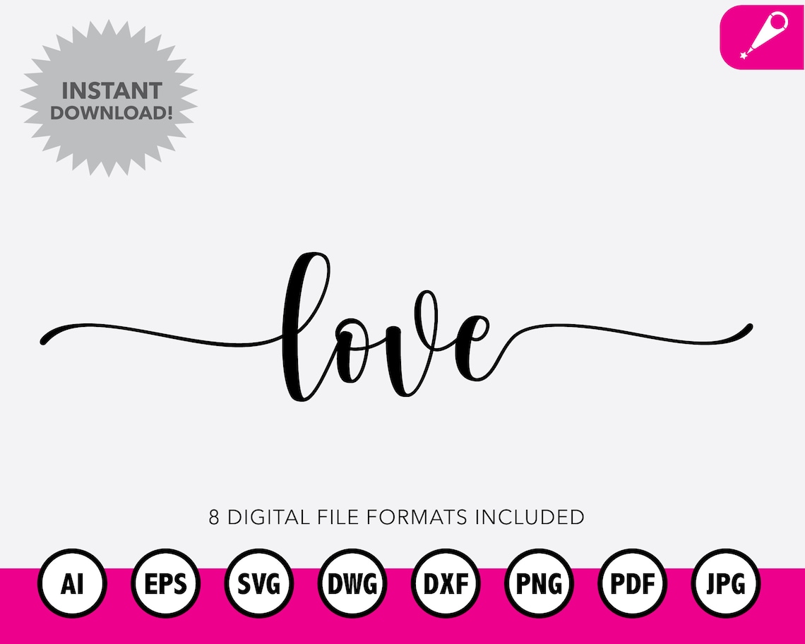 Love Elegant Script SVG Files Bundle Layered SVG Cricut - Etsy