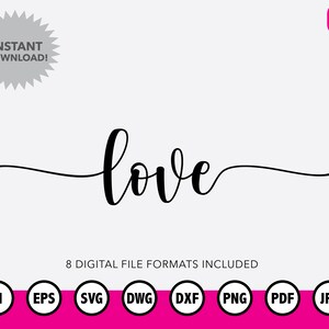 Love Elegant Script SVG Files Bundle Layered SVG, Cricut, Cut Files ...