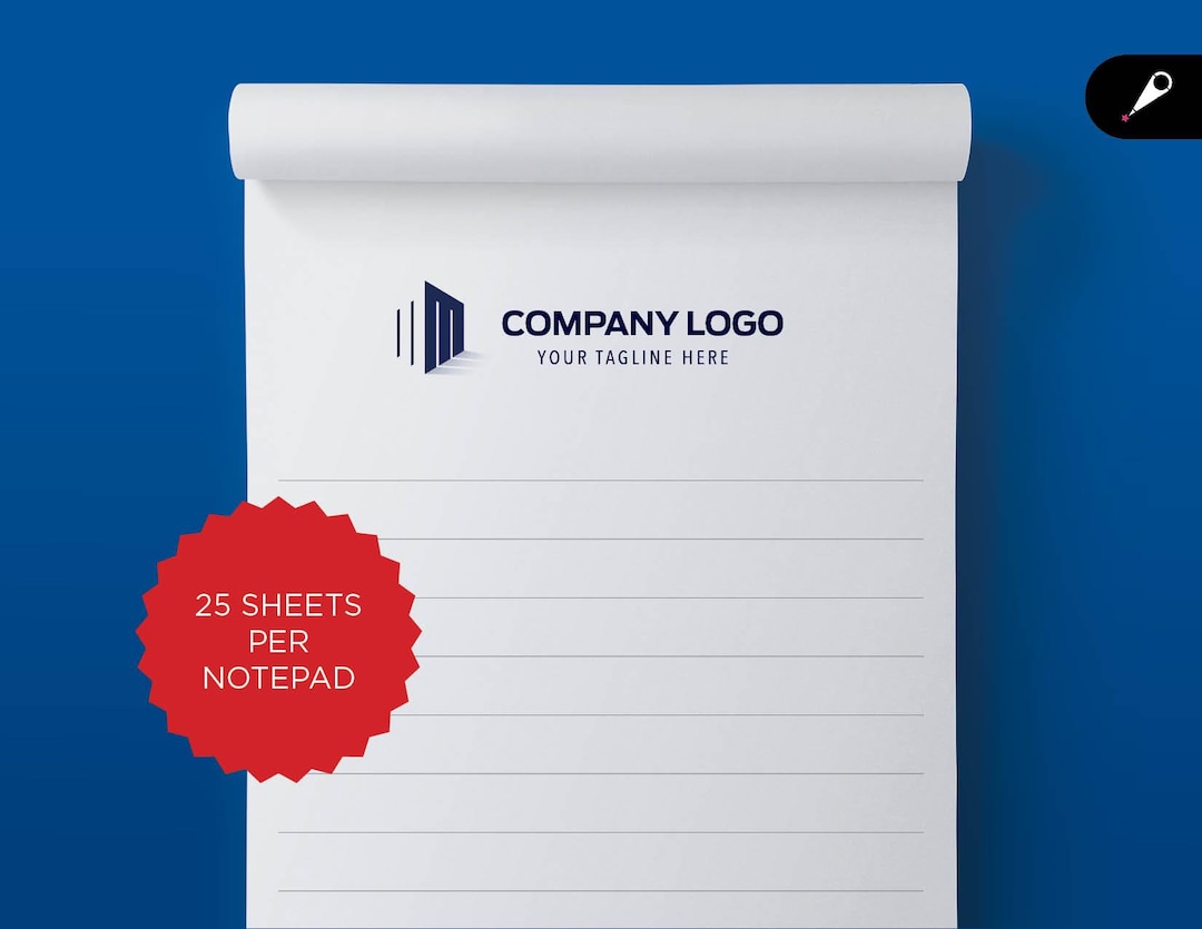 Low Minimum 8.5"x5.5" (25 Sheets) Personalized Corporate Company ...