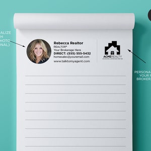 Qty 15, 30, or 50 Low Minimum BULK Notepads Custom Real Estate Notepad ...