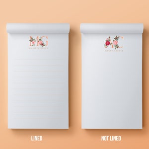 Personalized Floral Initial Notepad | Gift for Her | Custom Writing Pad ...