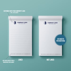 30, 50 or 100 Notepad Packs - 20 Sheets | Personalized Real Estate ...