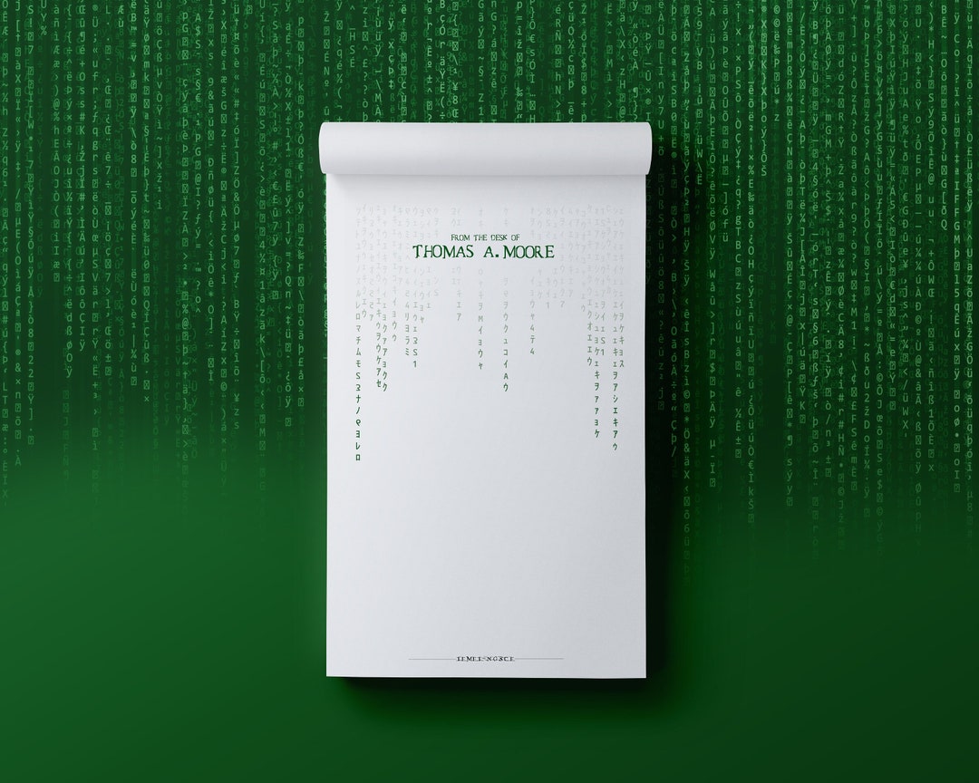 The Matrix Themed Personalized Notepad Perfect Gift for Matrix Lovers ...