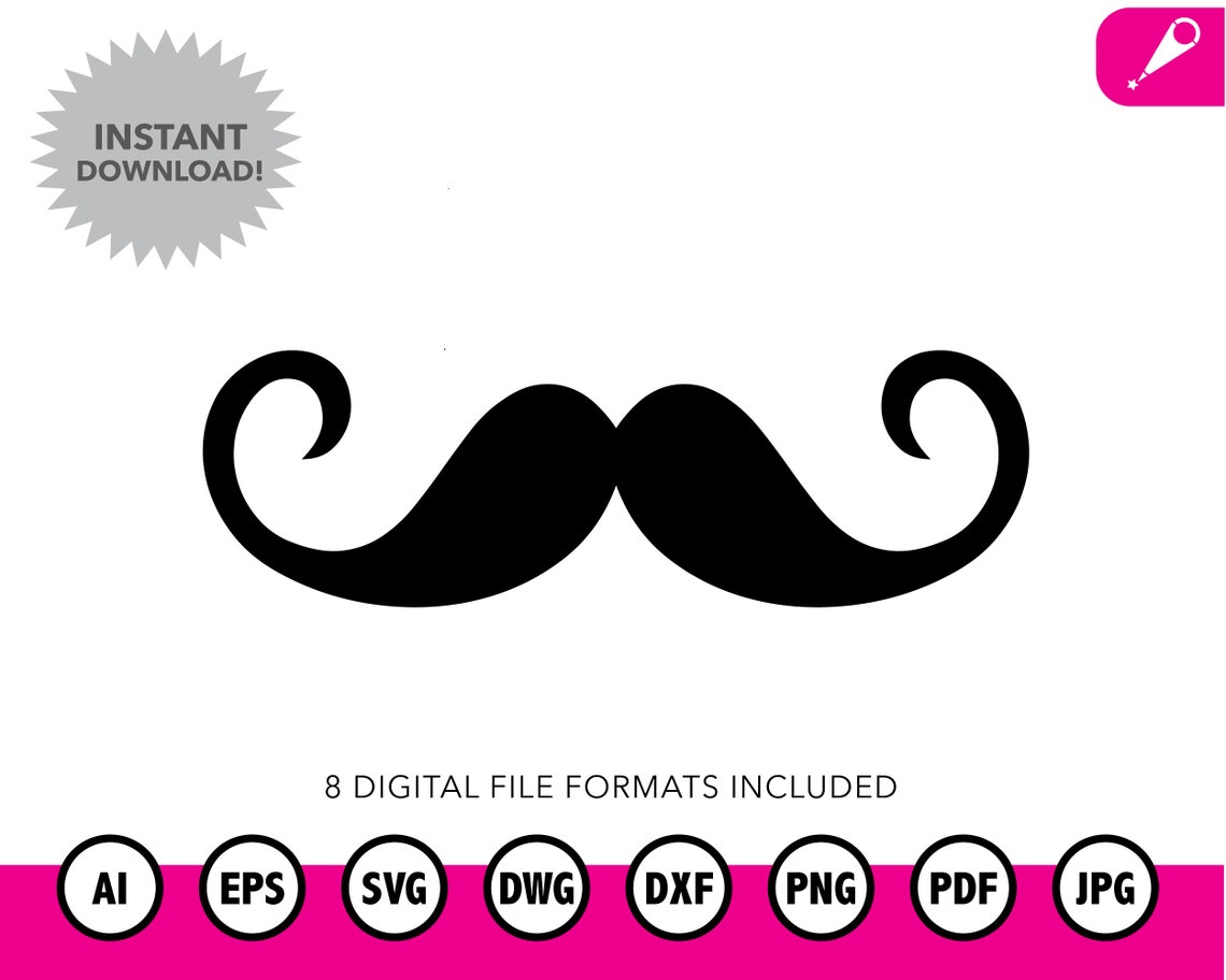 Mustache SVG Vector Files Bundle Layered SVG Cricut Cut | Etsy