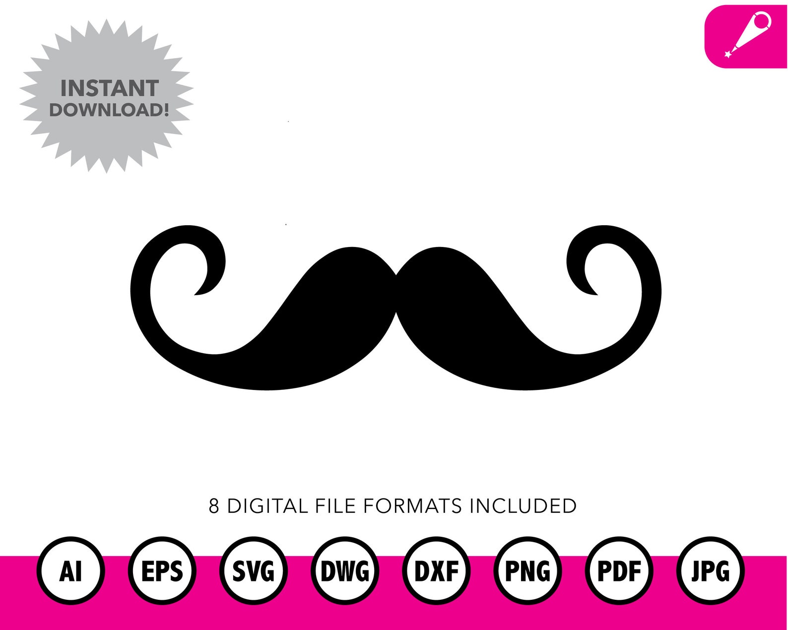 Mustache SVG Vector Files Bundle Layered SVG Cricut Cut | Etsy