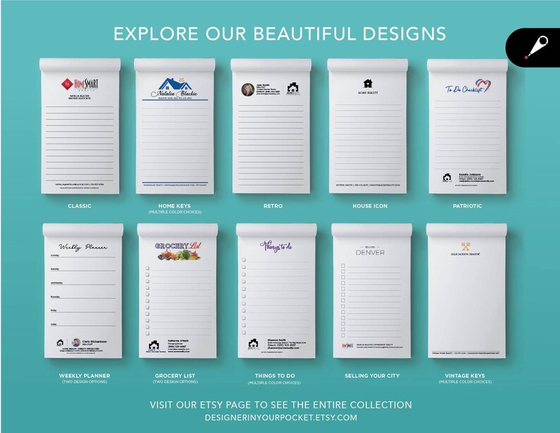 Qty 15, 30, or 50 - Low Minimum BULK Notepads - Custom Real Estate ...