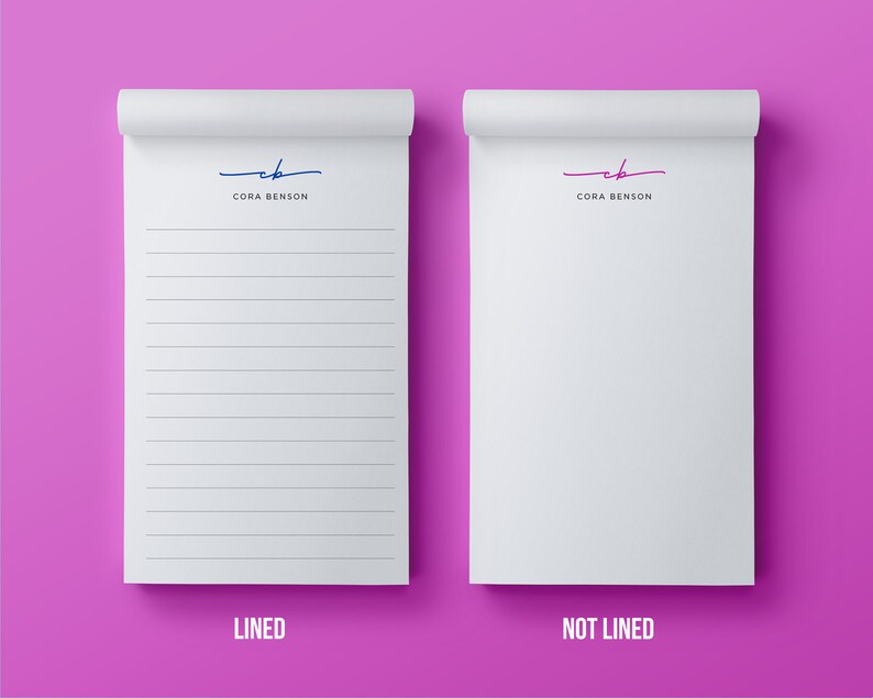 Personalized Notepad With Script Initials and Name Perfect - Etsy