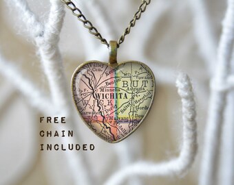 Stockholm Heart Shape Vintage Map Necklace. Location Gift - Etsy