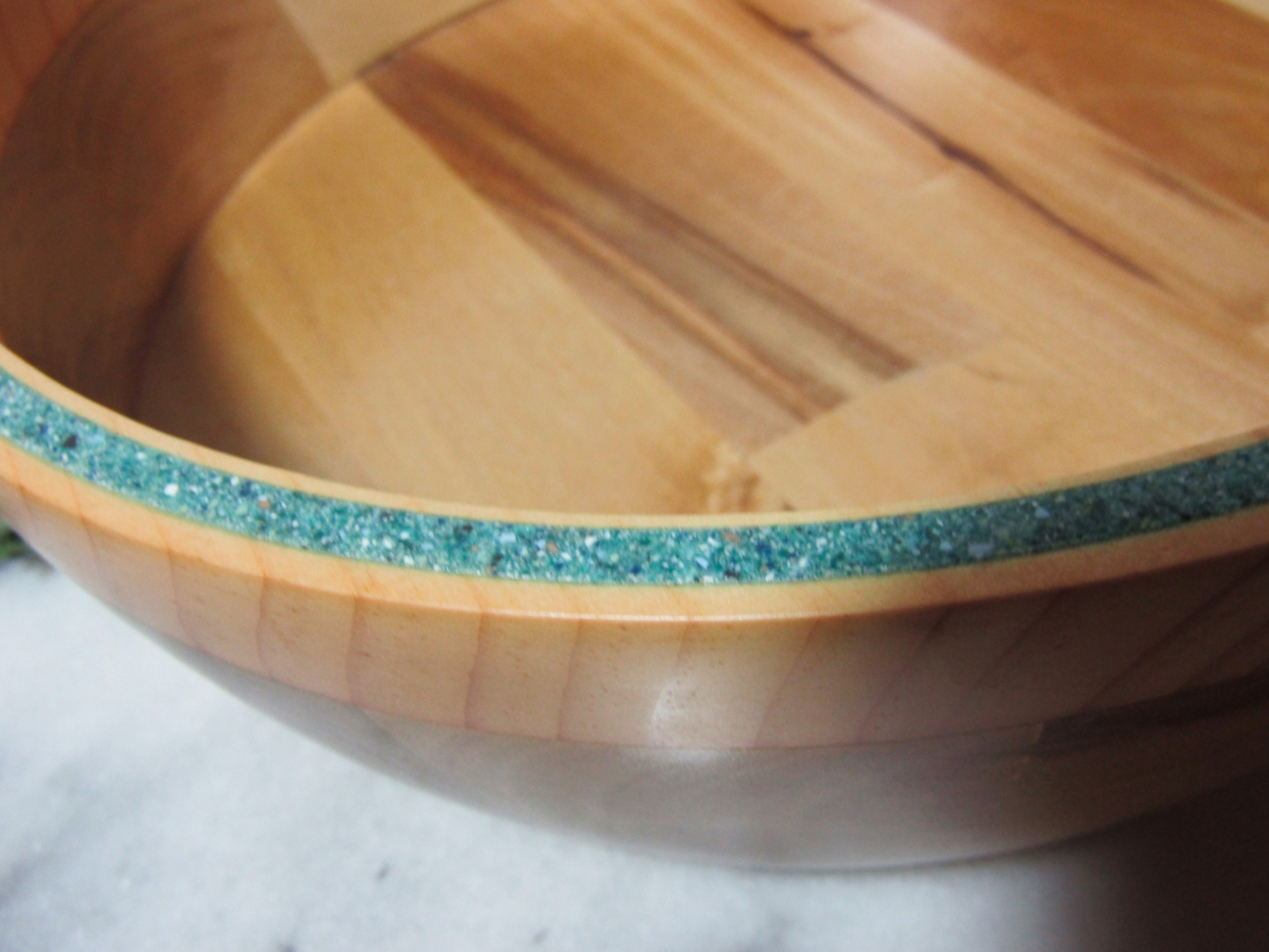 Upcycled Wood Bowl Turquoise Inlay Hand Turned Wood - Etsy