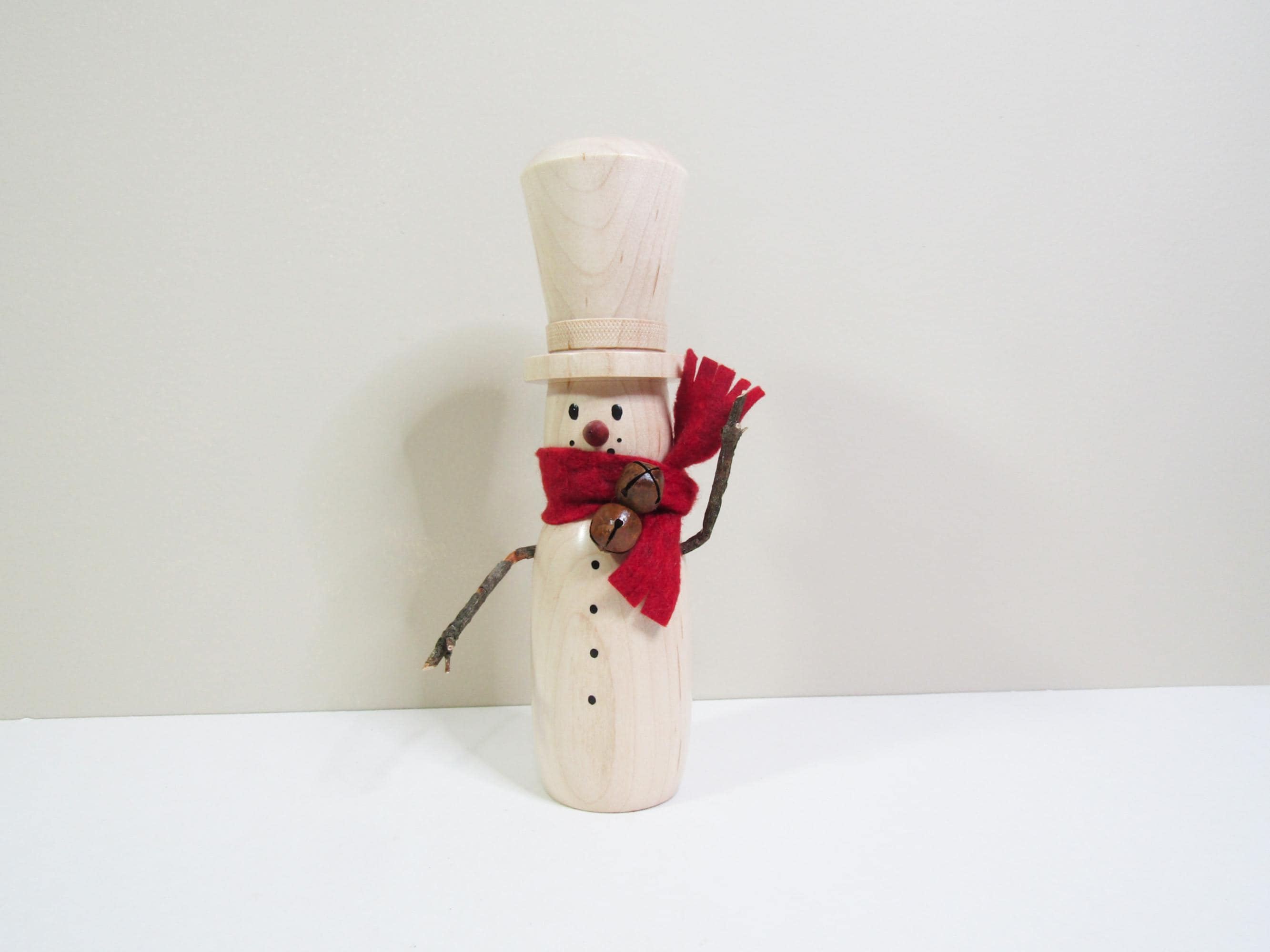Twig Arm Skinny Snowman, Holiday Mantel Decor, Hand Turned Wood - Etsy