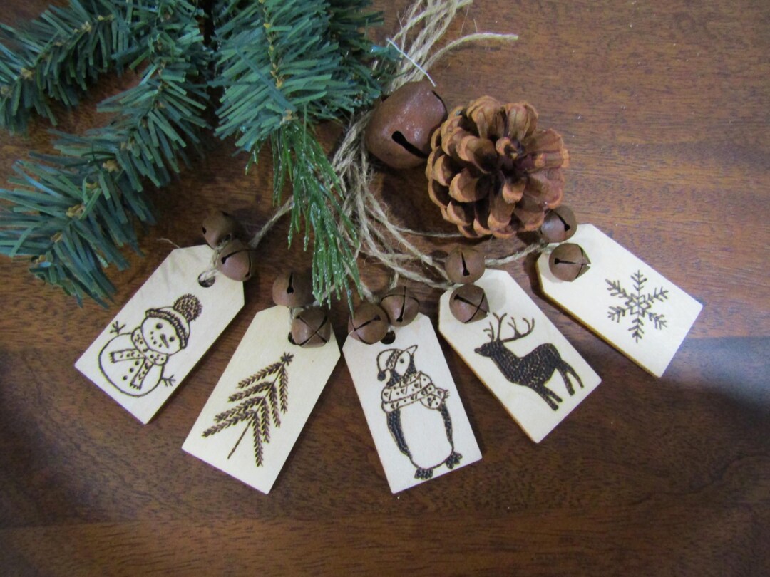 Rustic Gift Tags, Wood Burned Design, Holiday Gifting, Gift Tag Set - Etsy