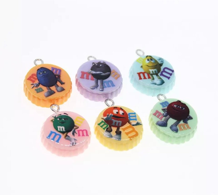M&ms Bottle Caps Charms - Etsy