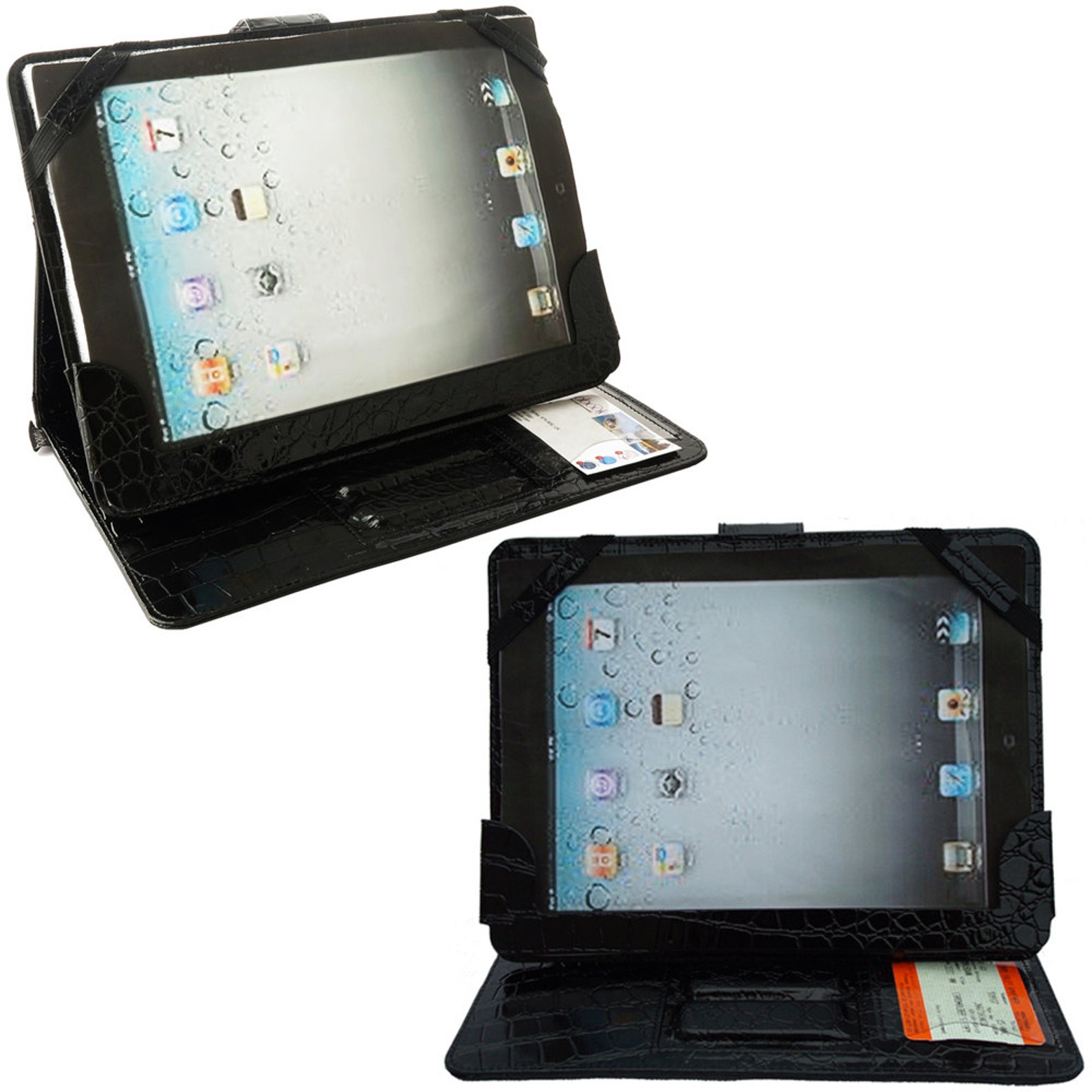 Black Croc iPad Case: 9.7 Inch Tablet Cover With Hand Strap - Etsy