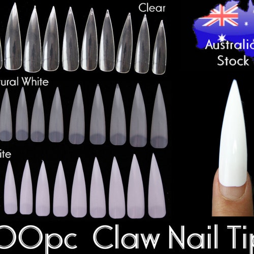 500pc Stiletto Claw Nail Tips Half Cover Pointy False Nails - Etsy