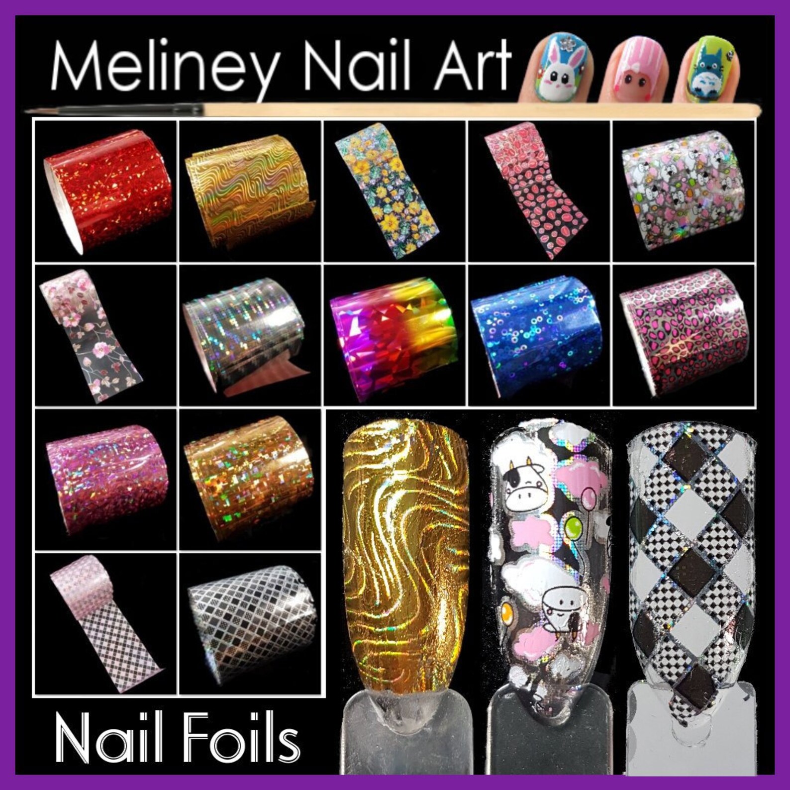 Nail Art Transfer Foils Patterns Manicure Stripe Decor Decoration ...