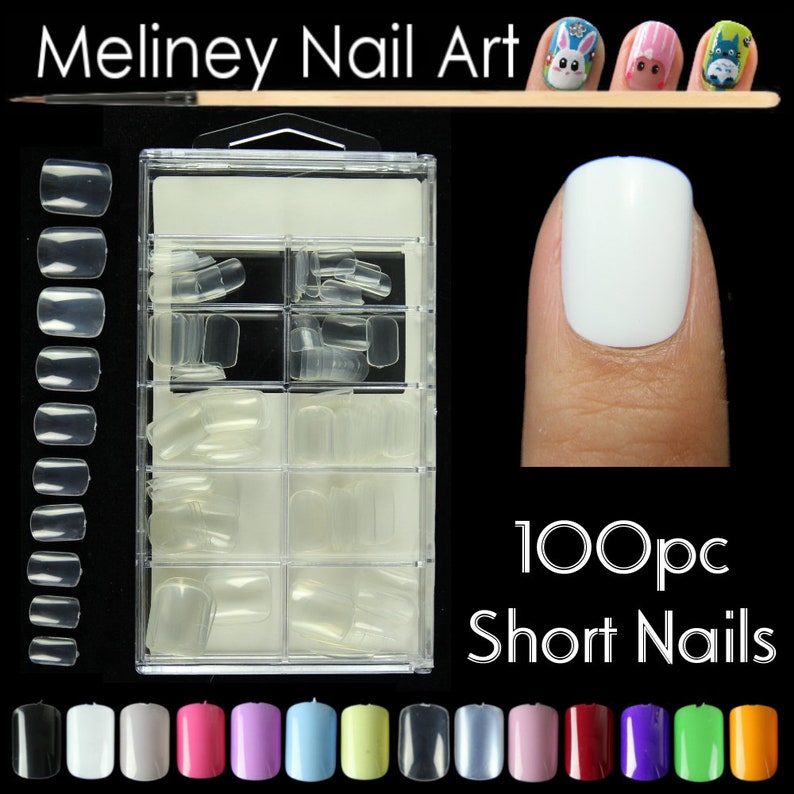 100/600pc Short Nails Full Cover False Square Nail Tips | Etsy