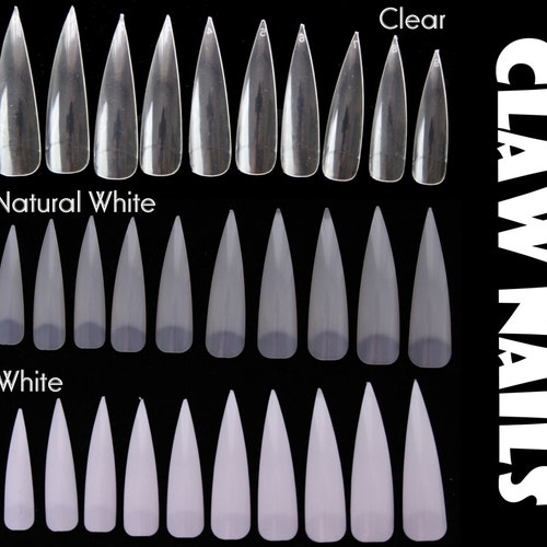500pc Stiletto Claw Nail Tips Half Cover Pointy False Nails - Etsy