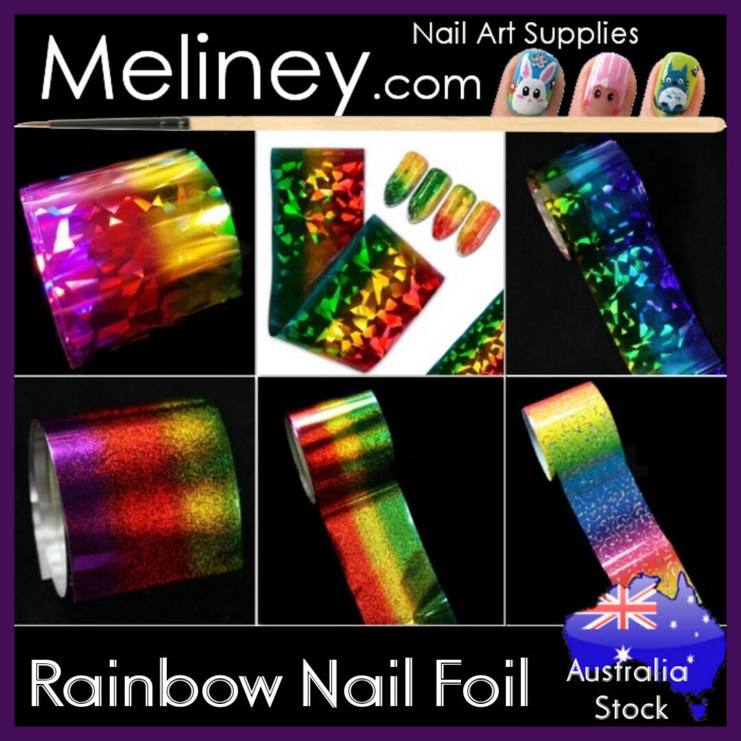 Rainbow Nail Art Transfer Foils Patterns Manicure Decor Decoration ...