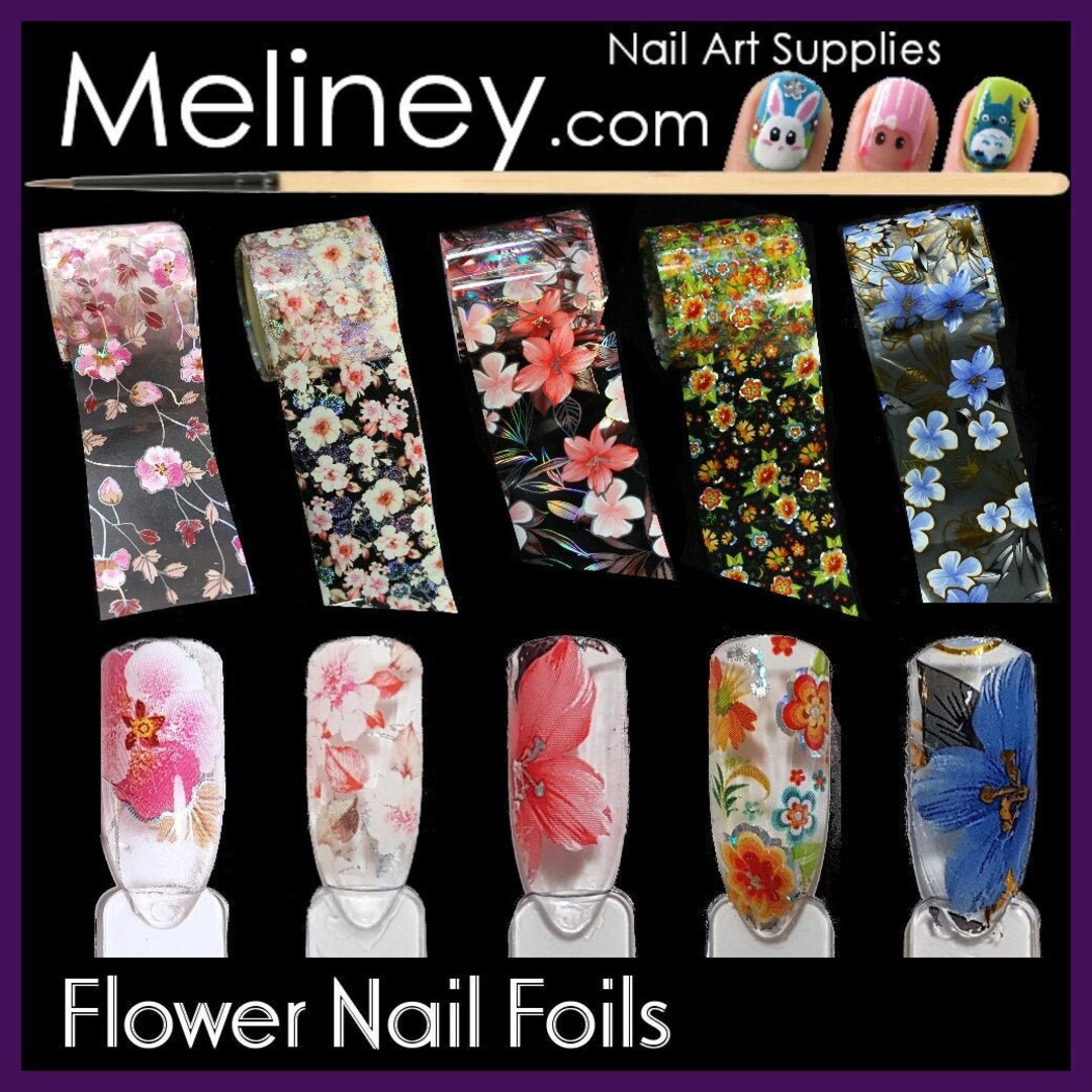 Flower Nail Art Transfer Foils Patterns Manicure Decor Decoration ...