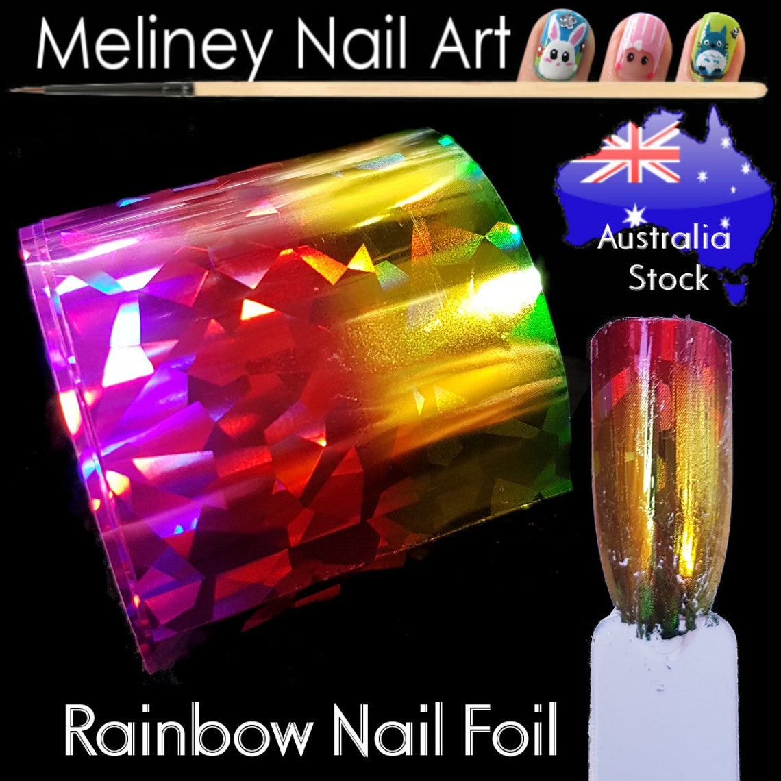 Rainbow Nail Art Transfer Foils Patterns Manicure Decor Decoration ...