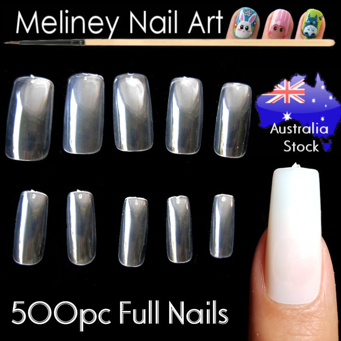 500pc Full Cover False Nail Tips Fingernail Manicure Acrylic | Etsy