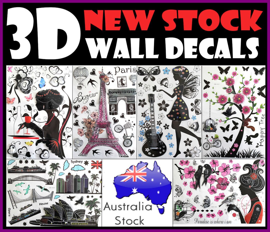 3D Wall Art Decals Stickers Removable Home Decor Decorations - Etsy
