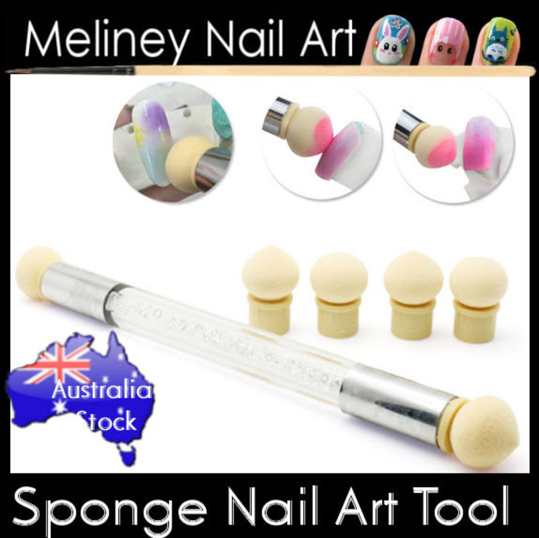 Sponge Tool Nail Art Manicure Pen Head Ball Pointy Technique Brush Set ...