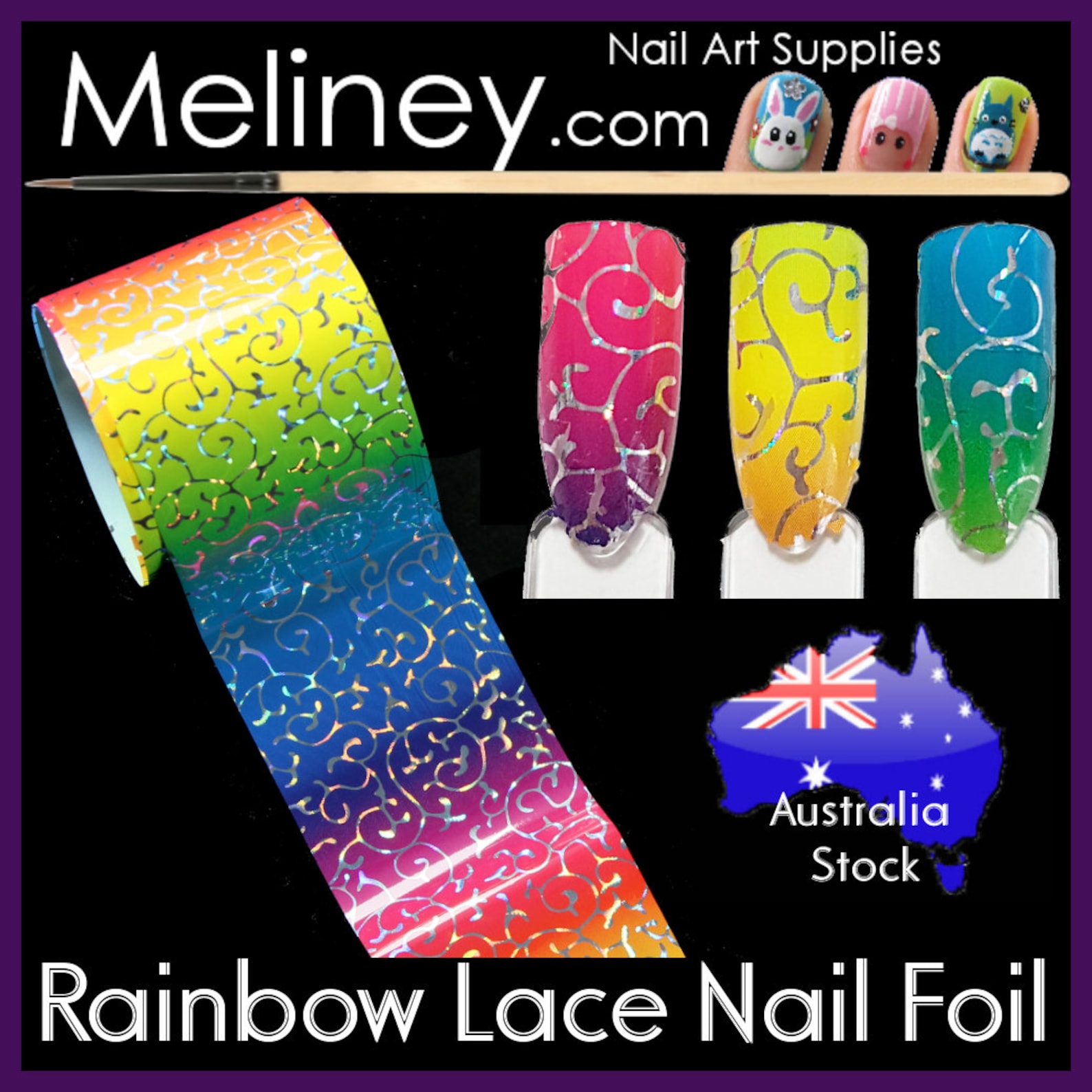 Rainbow Nail Art Transfer Foils Patterns Manicure Decor Decoration ...