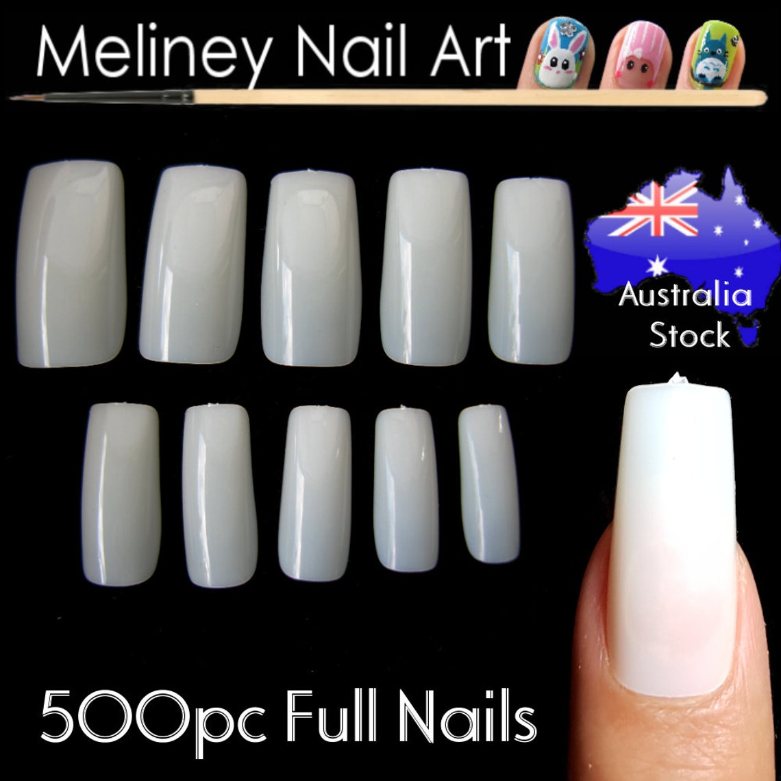 500pc Full Cover False Nail Tips Fingernail Manicure Acrylic | Etsy