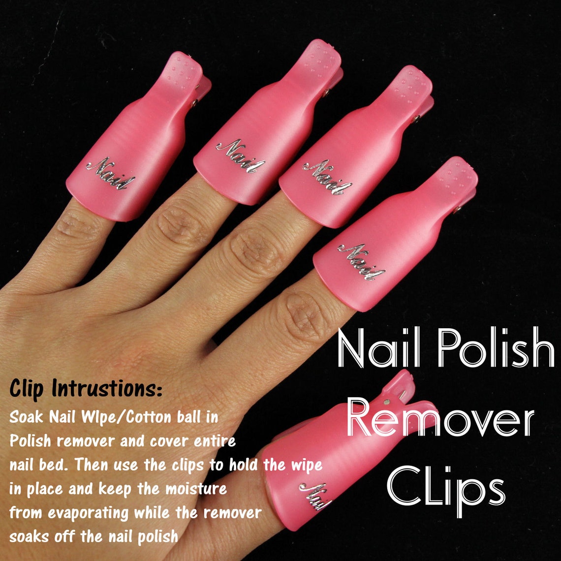 10pc Nail Polish Remover Clips Nail Art Soak off Tool Manicure Cap Wrap ...