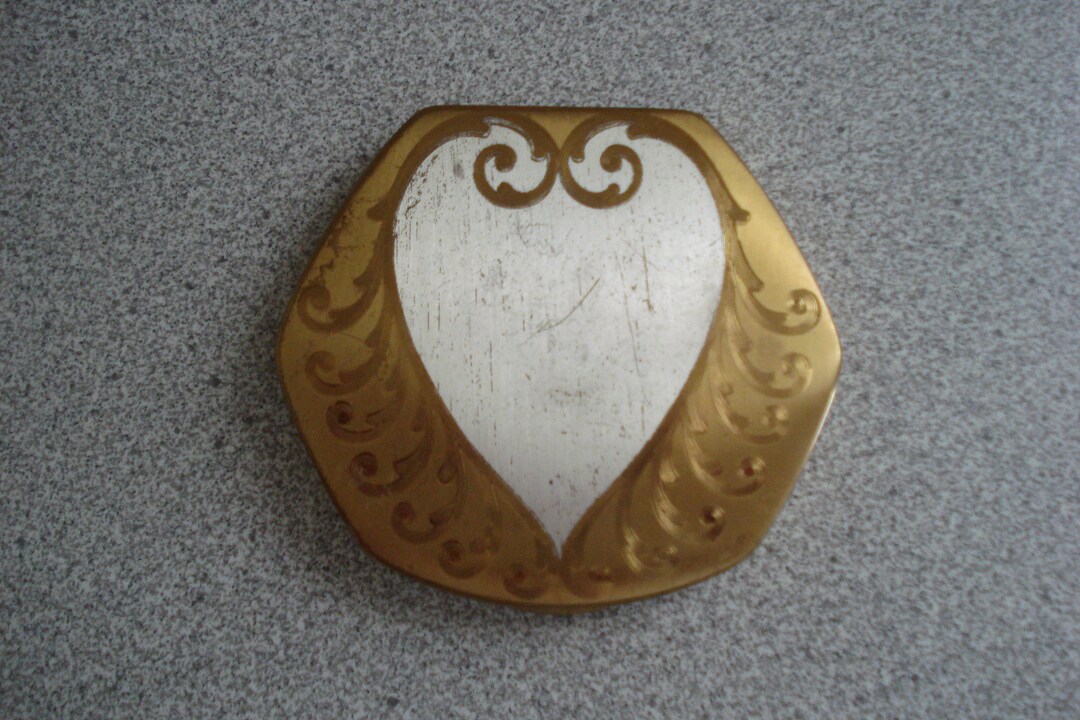 RARE ELGIN AMERICAN Art Deco Style Powder Compact / New Puff & Sifter ...