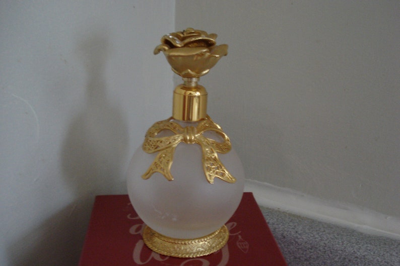 VINTAGE Refillable PERFUME BOTTLE France / Satin Opaline Glass W/ Heavy ...