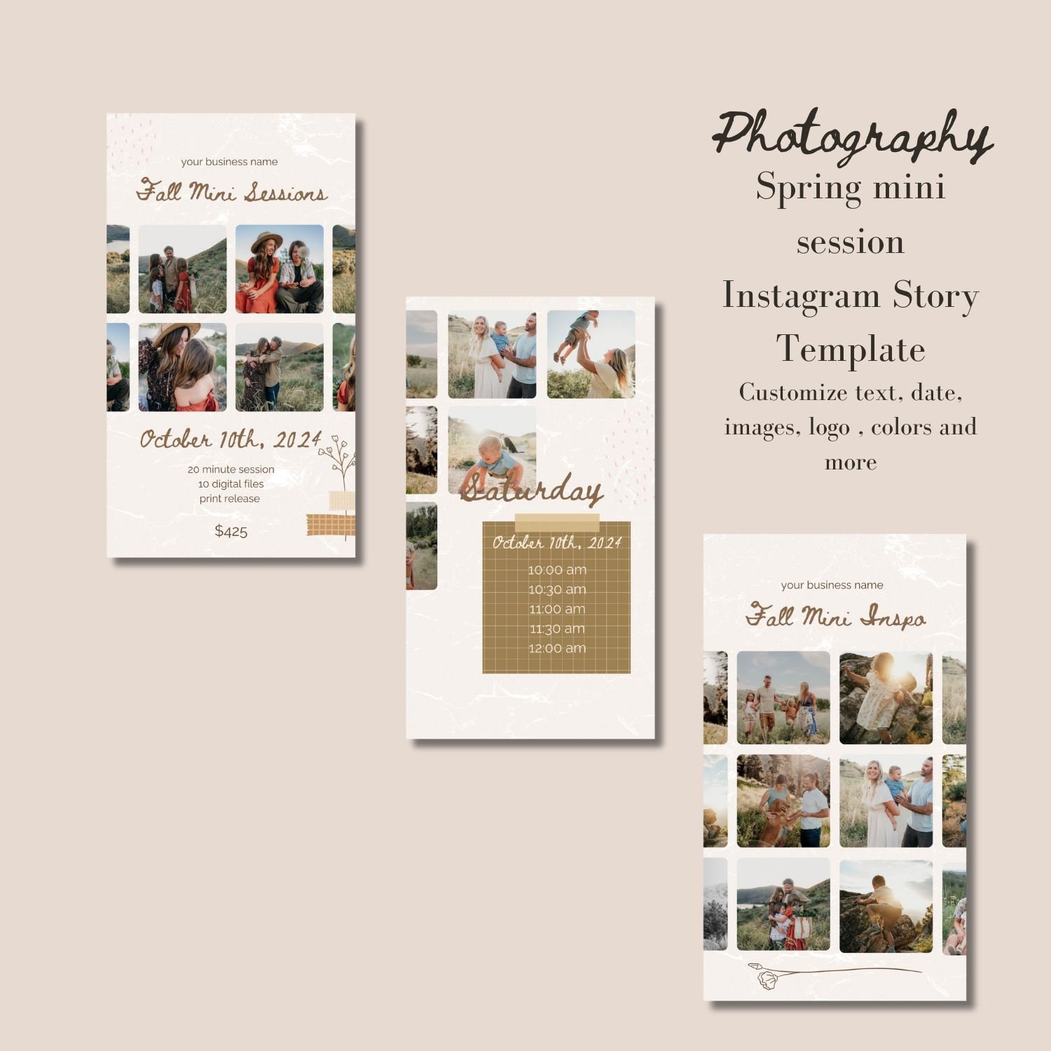 Fall Mini Session Story Template | Photography Mini Session Template ...