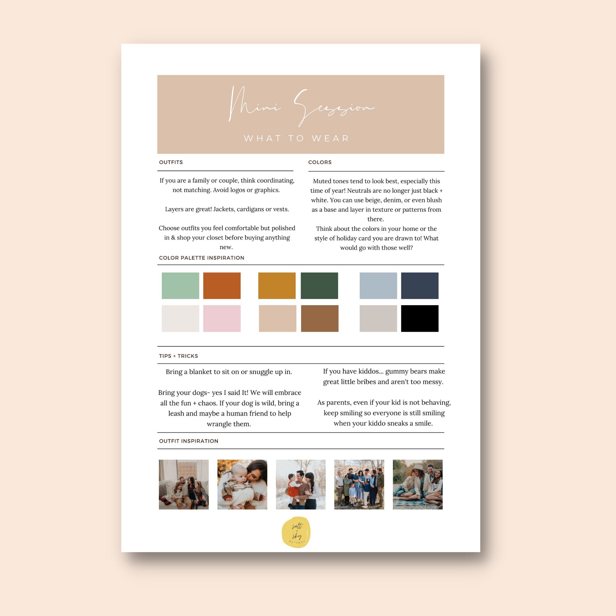 Mini Session Template for Photographers | Family Session Guide | Canva ...