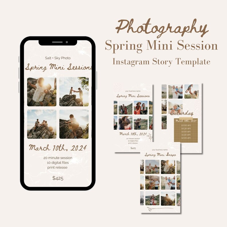 Spring Mini Session Template for Photographers | Instagram Story ...
